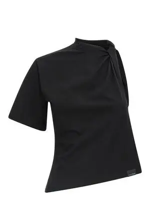 COURREGES Twist Asymmetrical T-shirt - Black