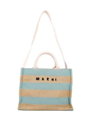 Marni Striped Tote - Raw Sienna + Pale Mint