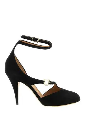 FERRAGAMO Molly Suede Sandals - Black