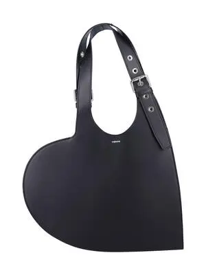 Coperni Leather Heart Tote - Black