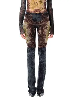 JEAN PAUL GAULTIER Printed Trousers - Black Blue Green