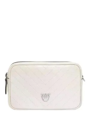 Pinko Quilted Chevron Cross Body Bag - White