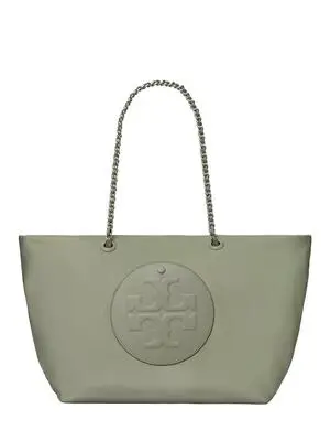 Tory Burch Chain-Strap Logo-Plaque Tote Bag Neutrals