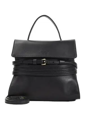 Moschino Leather Handheld Bag - Black