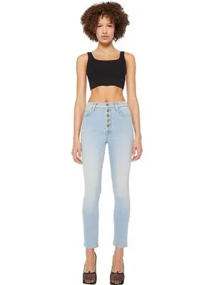 MOTHER The Pixie Dazzler Ankle Meet Me At Metro Jeans - Light Blue