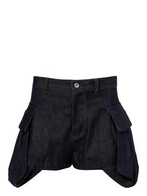 Sacai High-rise Denim Shorts - Blue