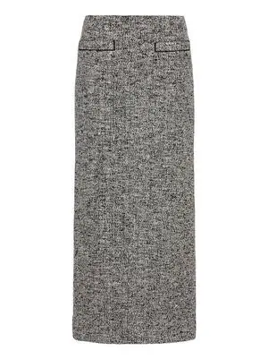 Oscar De La Renta Cotton-blend Bouclé Pencil Skirt - Grey