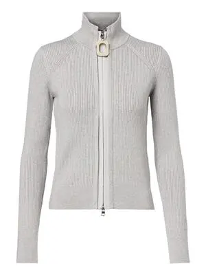 JW Anderson Embroidered Cotton-blend Cardigan - Grey