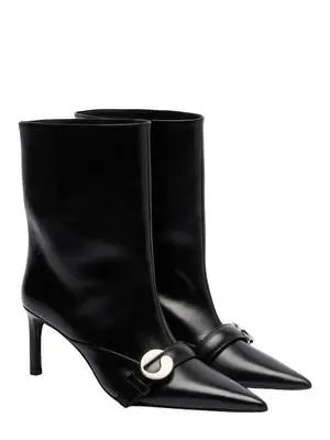 Coperni Logo Leather Ankle Boots - Black