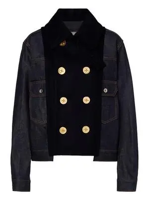Sacai Paneled Denim Jacket - Blue