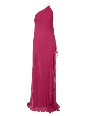 THE SEI One-shoulder Ruffled Silk Gown - Pink