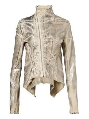 Rick Owens Naska Gary Distressed Coated Denim Jacket - Beige