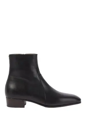 Valentino Garavani Vlogo Leather Ankle Boots - Black
