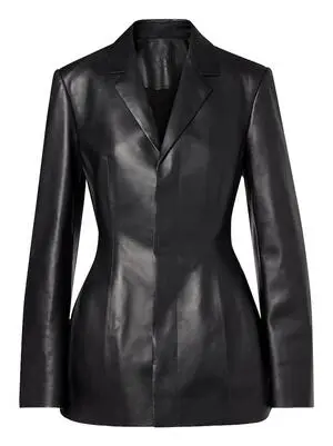 FFORME Leather Blazer - Black