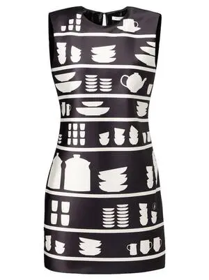 JW Anderson Printed Mini Shift Dress - Black