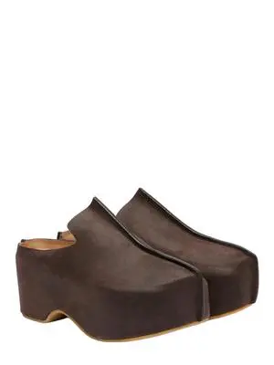 JW Anderson Suede Platform Mules - Brown