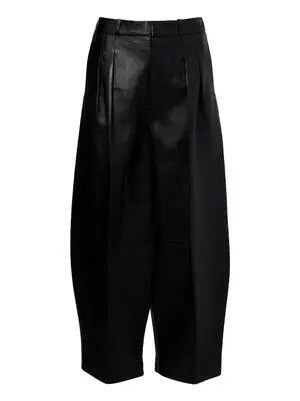Altuzarra Dash Leather Barrel-leg Pants - Black