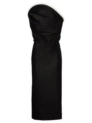 Magda Butrym Crochet-trimmed Cotton Midi Dress - Black