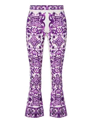 Dolce & Gabbana Majolica Silk-blend Culottes - Purple
