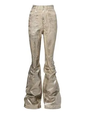 Rick Owens Bolan Coated High-rise Bootcut Jeans - Beige