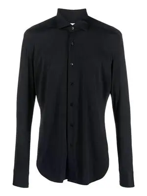 XACUS Spread-collar Long-sleeve Shirt - Blue