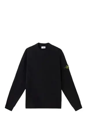 Stone Island Ribbed-cuff Sweater With Logo Patch - Blue