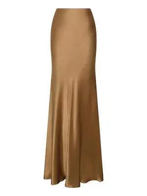 ANDRES OTALORA Silk-charmeuse Maxi Slip Skirt - Gold