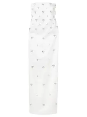 Retrofete Elise Strapless Embellished Gown - White