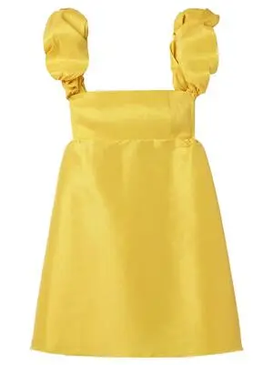 KIKA VARGAS Angela Taffeta Mini Dress - Yellow