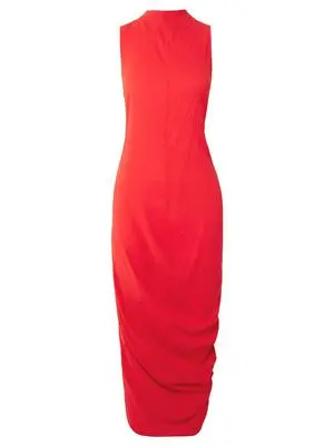 Jacquemus The J Asymmetric Draped Crepe Dress - Red