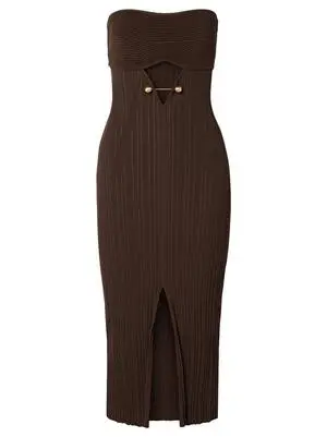 Cult Gaia Christy Strapless Embellished Midi Dress - Brown