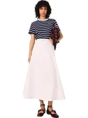 Maje Flared Crepe Skirt - White