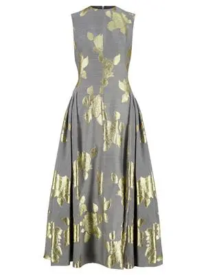 Lela Rose Fil Coupe Sleeveless A-line Midi Dress - Floral