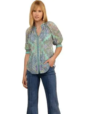 Hale Bob Leslie Voile Top - Blue