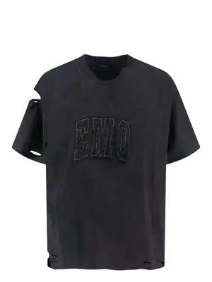 Balenciaga Destroyed Logo T-shirt - Black