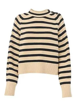 Whistles Striped Cotton-knit Jumper - Cream