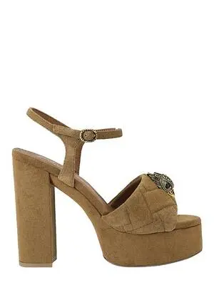 Kurt Geiger Kensington Suede Platform Sandals - Tan