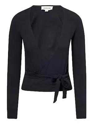 SISTERLY TRIBE Modal-jersey Wrap Top - Black