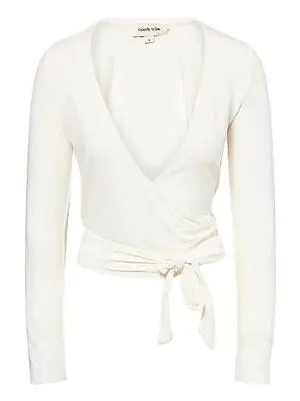 SISTERLY TRIBE Modal-jersey Wrap Top - Off White