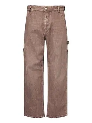 Bottega Veneta Washed-effect Straight-leg Denim Jeans - Brown