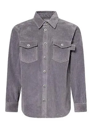 Bottega Veneta Corduroy Long-sleeve Cotton Shirt - Thunder