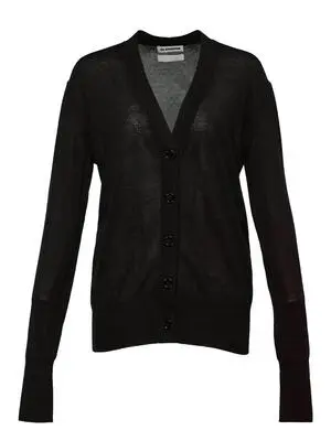 JIL SANDER V-neck Button-up Cardigan - Black