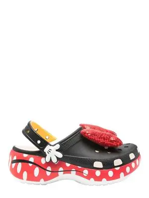 CROCS X Disney Minnie Mouse Classic Platform Clog Mules - Black