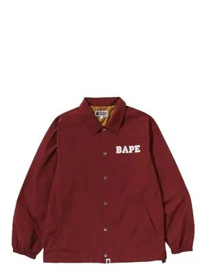 A BATHING APE College Coach Jacket - Burgundy