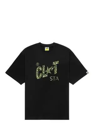 A BATHING APE X Clot Camo Clot Sta Logo Relaxed Fit T-shirt - Black