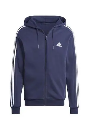 Adidas Essentials Fleece 3-stripes Full-zip Hoodie - Legend Ink