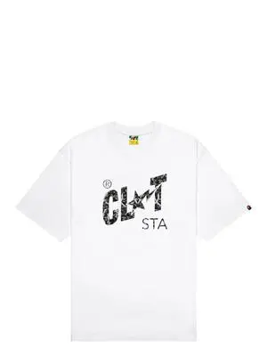 A BATHING APE X Clot Camo Clot Sta Logo Relaxed Fit T-shirt - White