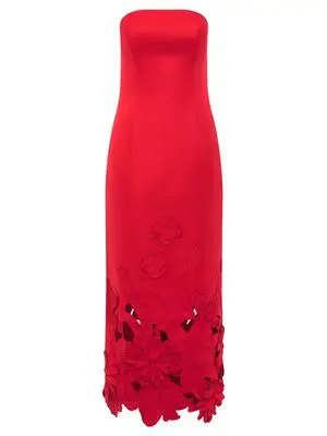 LEO LIN Rayna Appliquéd Maxi Dress - Red