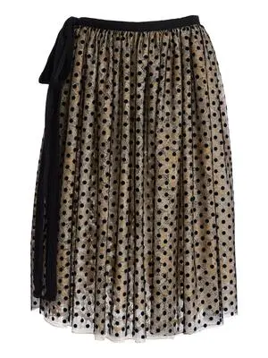 TAE PARK Volume Polka-dot Mesh And Lace Midi Skirt - Black,white