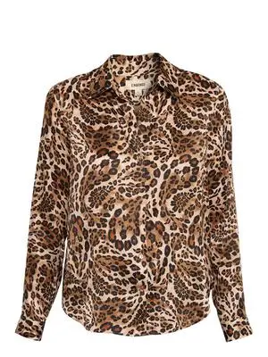 L'Agence Tyler Printed Silk Blouse Cinnamon S